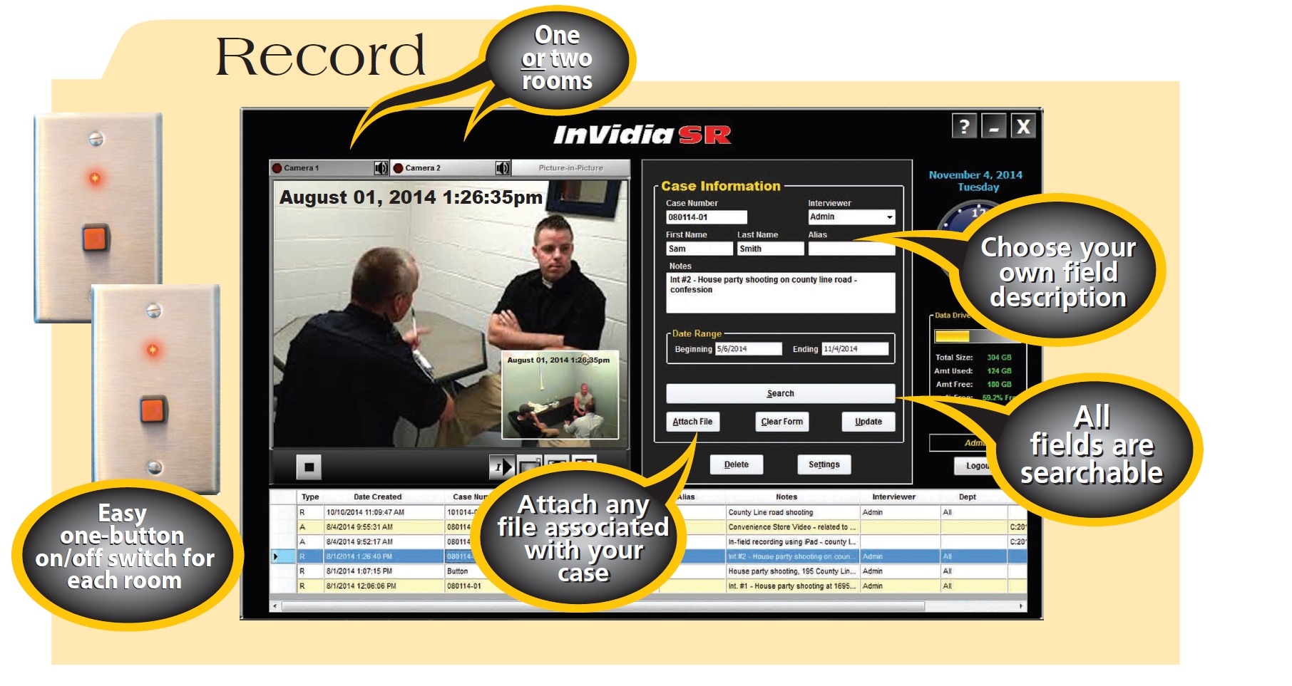 Interview Room Recording Software Invidia SRX